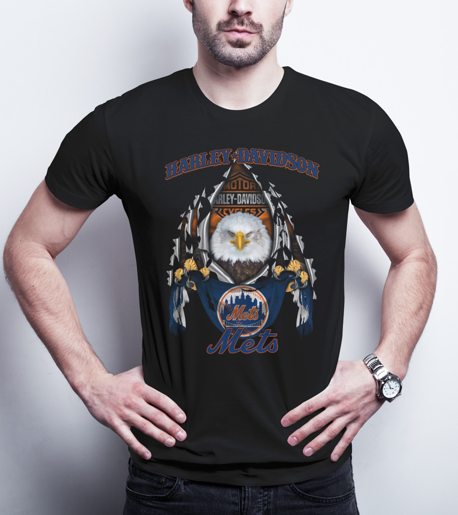 Harley Davidson Motorcycles Mets New York Mets T-Shirt