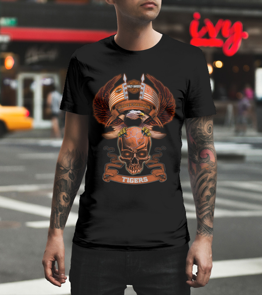 Harley Davidson Motorcycles Skull Eagle Tigers Hd2105 T-Shirt