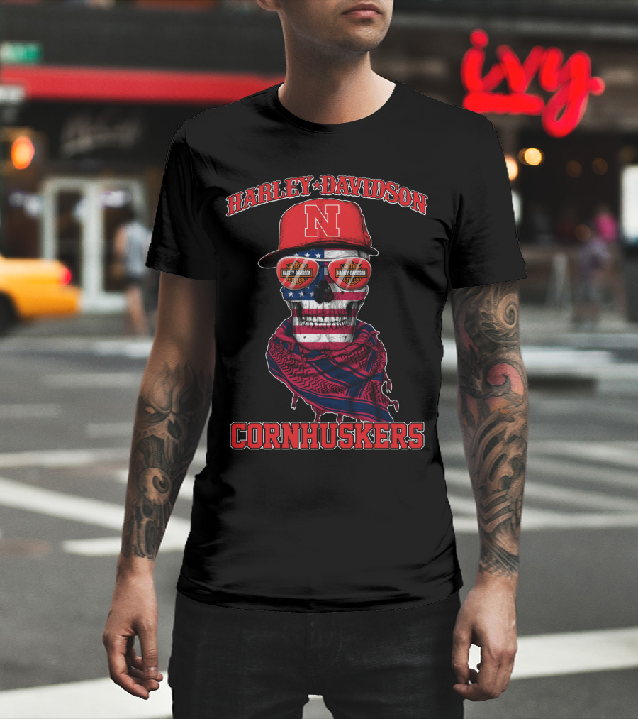 Harley Davidson Cornhuskers N Nebraska Usa T-Shirt