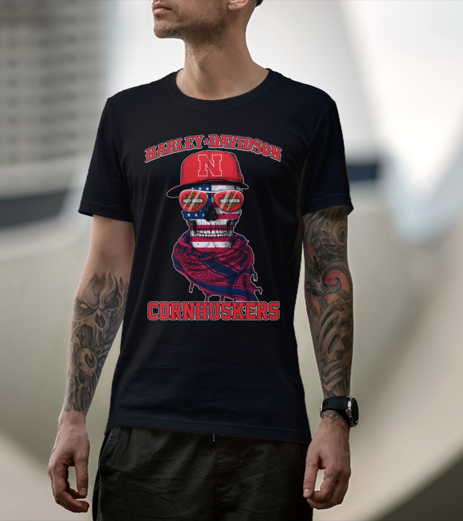 Harley Davidson Cornhuskers N Nebraska Usa T-Shirt