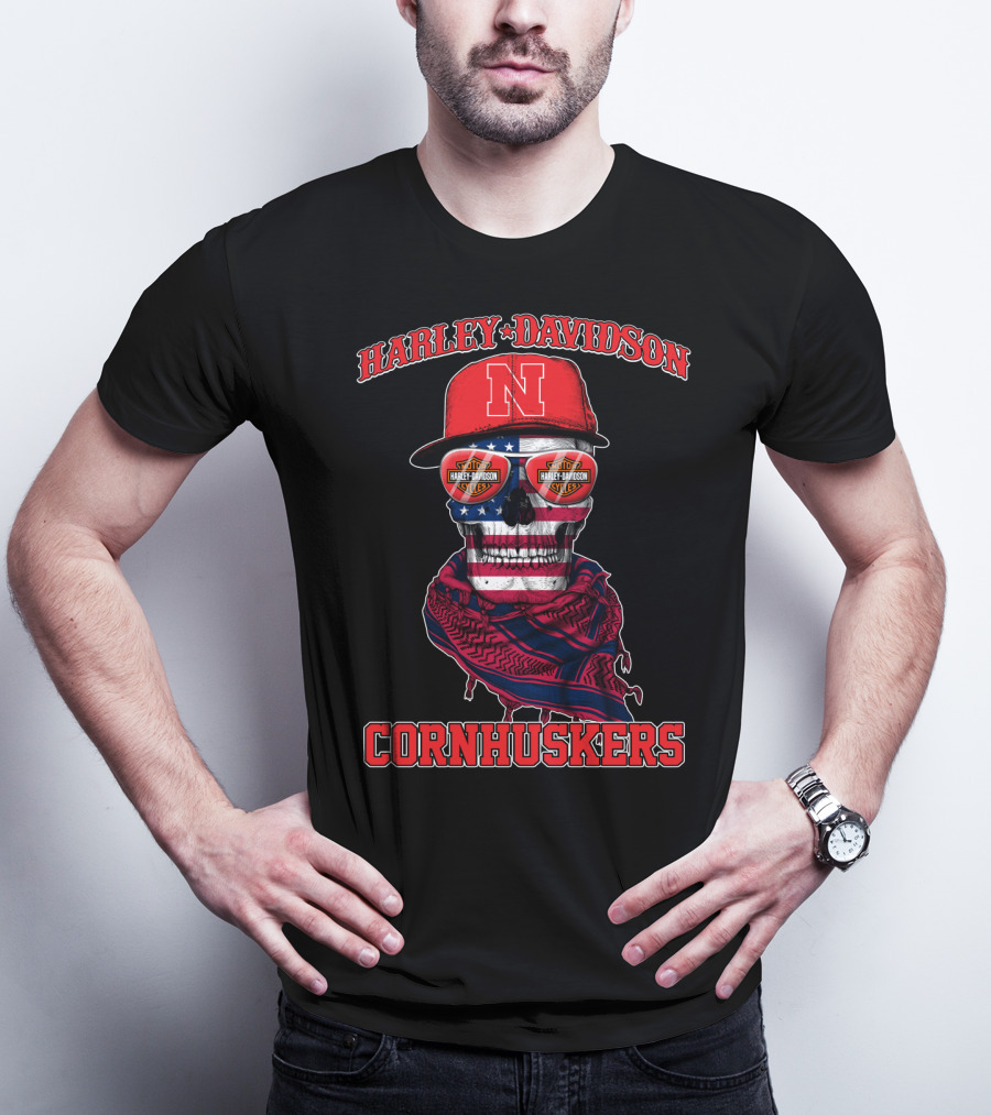 Harley Davidson Cornhuskers N Nebraska Usa T-Shirt