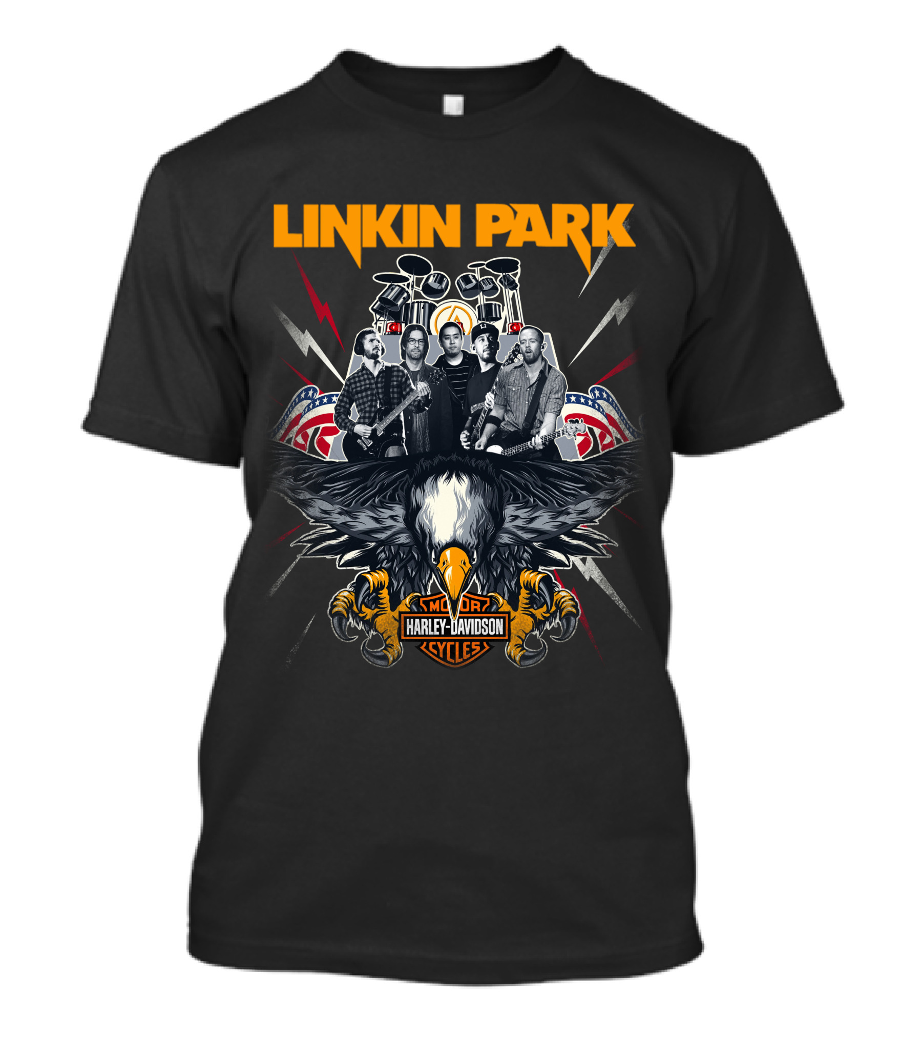Linkin Park Harley Davidson Motor Cycles Band T-Shirt
