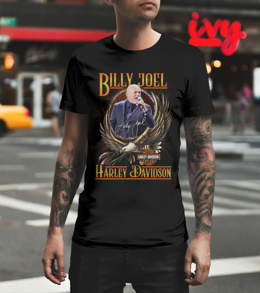 Billy Joel Harley Davidson Motorcycles Eagle T-Shirt