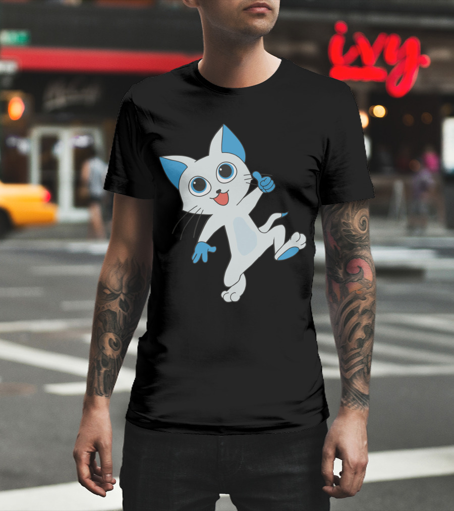 Fairy Tail Happy Cat Playful Dance T-Shirt