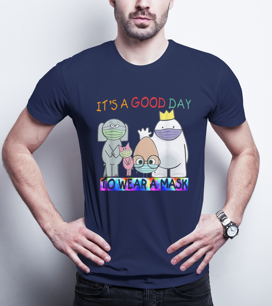 It's A Good Day To Wear A Mask Cute Animal Friends Colorful T-Shirt