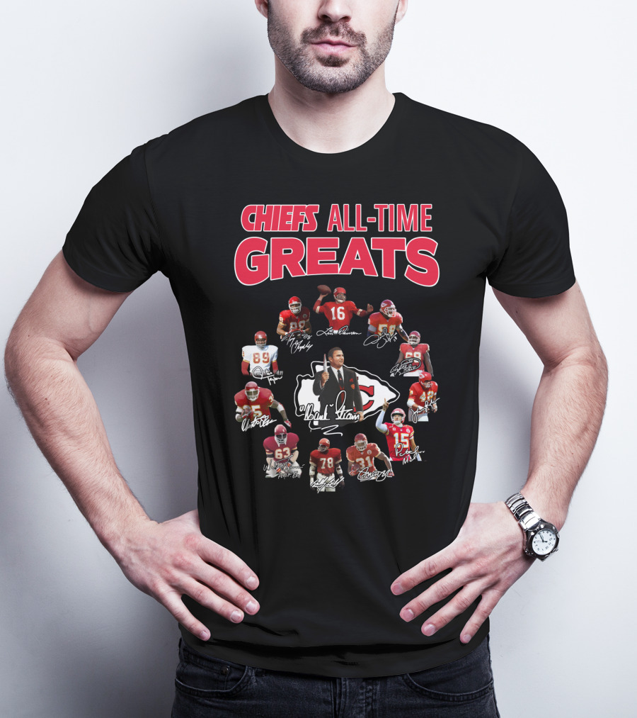 Chiefs All-Time Greats Legends Signatures NFL Stars T-Shirt