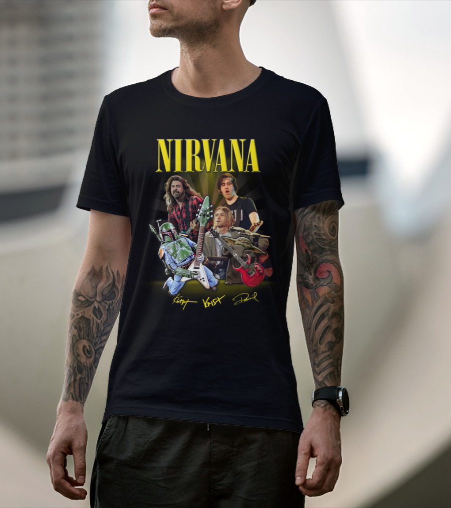 Nirvana Kurt Krist Dave Featuring Star Wars Characters T-Shirt