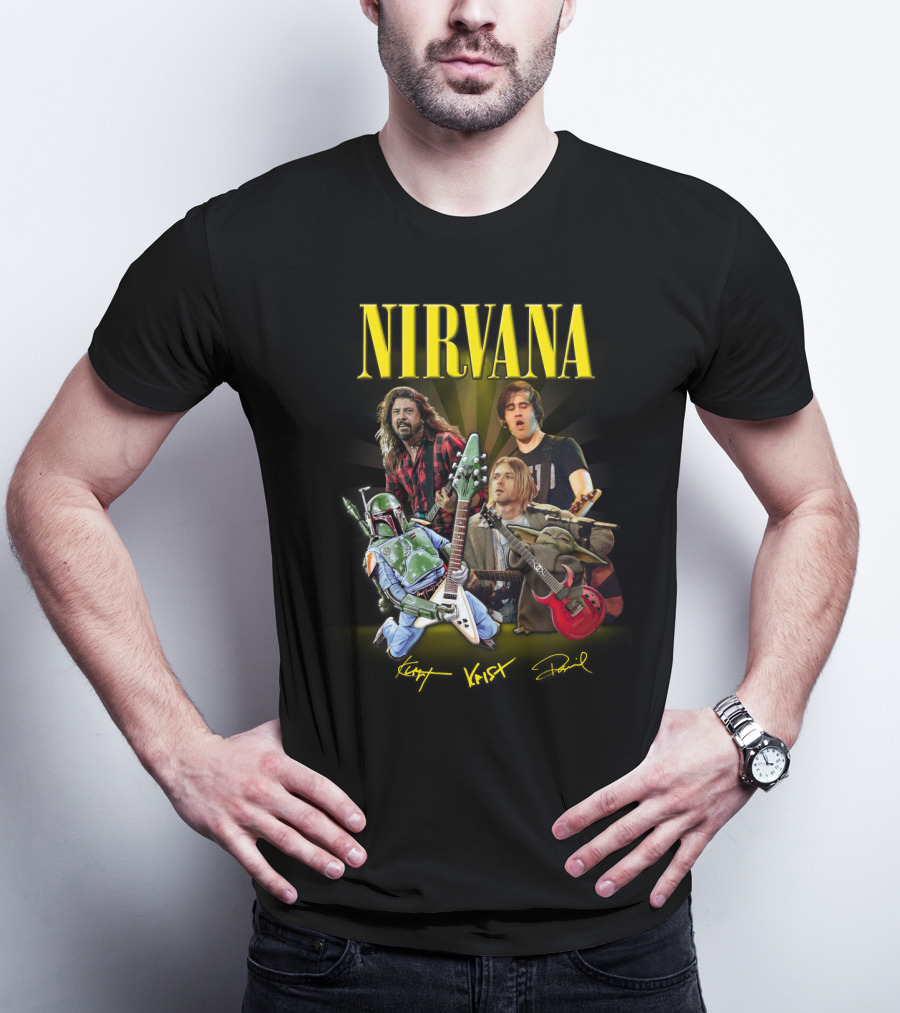 Nirvana Kurt Krist Dave Featuring Star Wars Characters T-Shirt