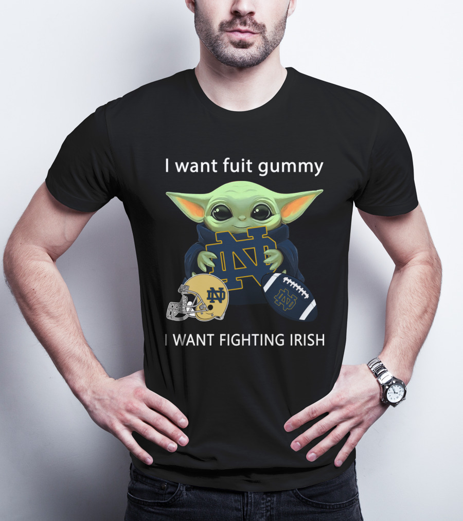 I Want Fuit Gummy I Want Fighting Irish Nd Helmet Football T-Shirt