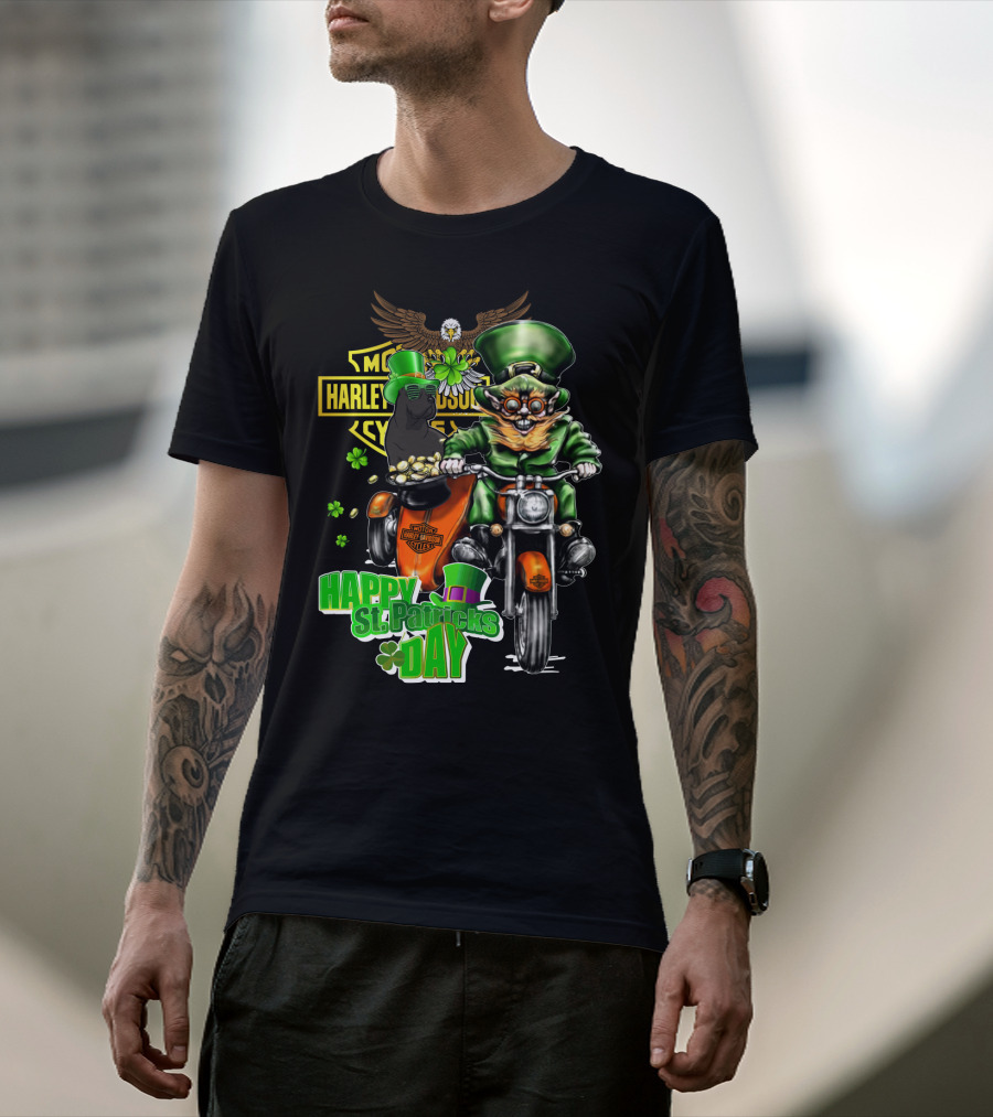 Harley Davidson Motorcycles Happy St. Patricks Day Cane Corso T-Shirt