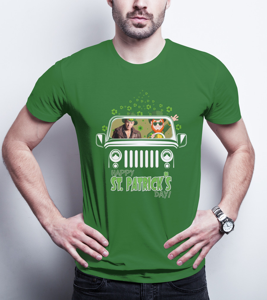 Happy St. Patrick's Day Bruce Springsteen Jeep Shamrock T-Shirt