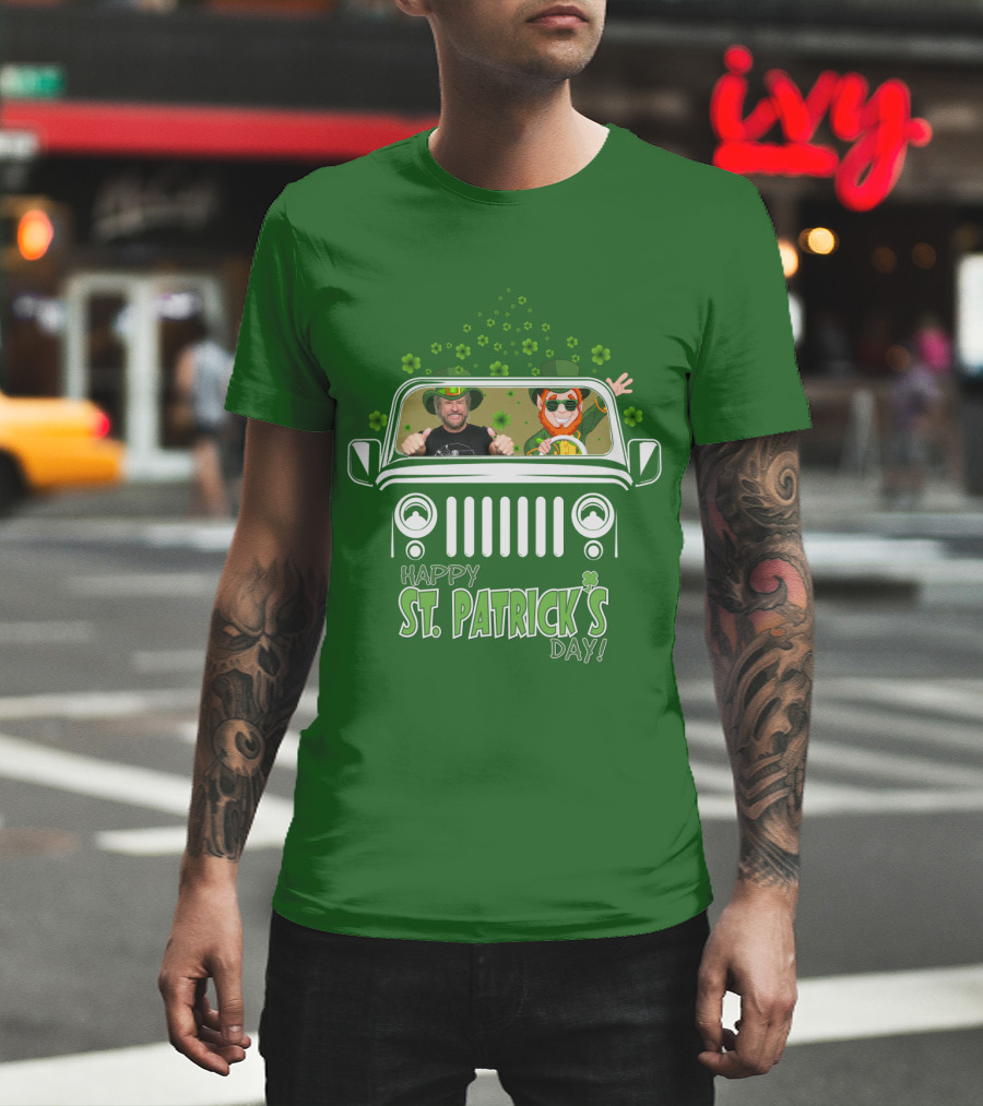 Happy St. Patrick's Day Jeep Ride With Sammy Hagar And Leprechaun T-Shirt
