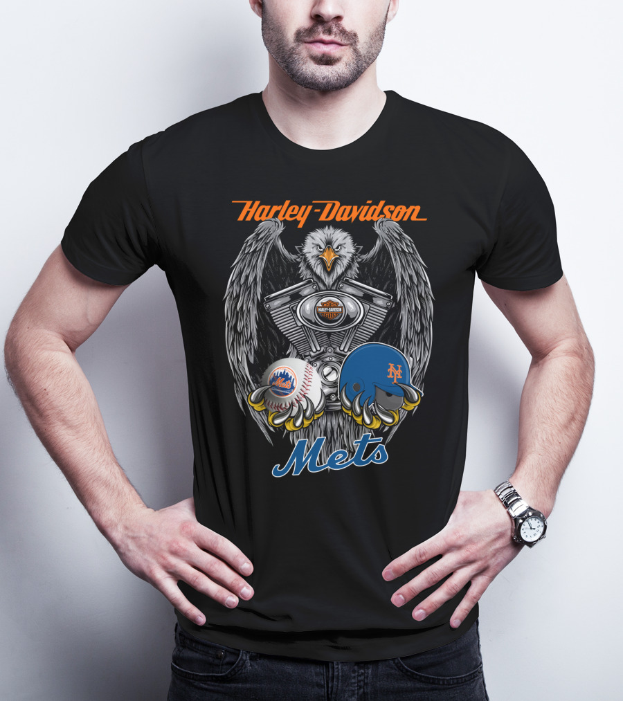 Harley Davidson Mets Eagle Engine Mlb Nym T-Shirt
