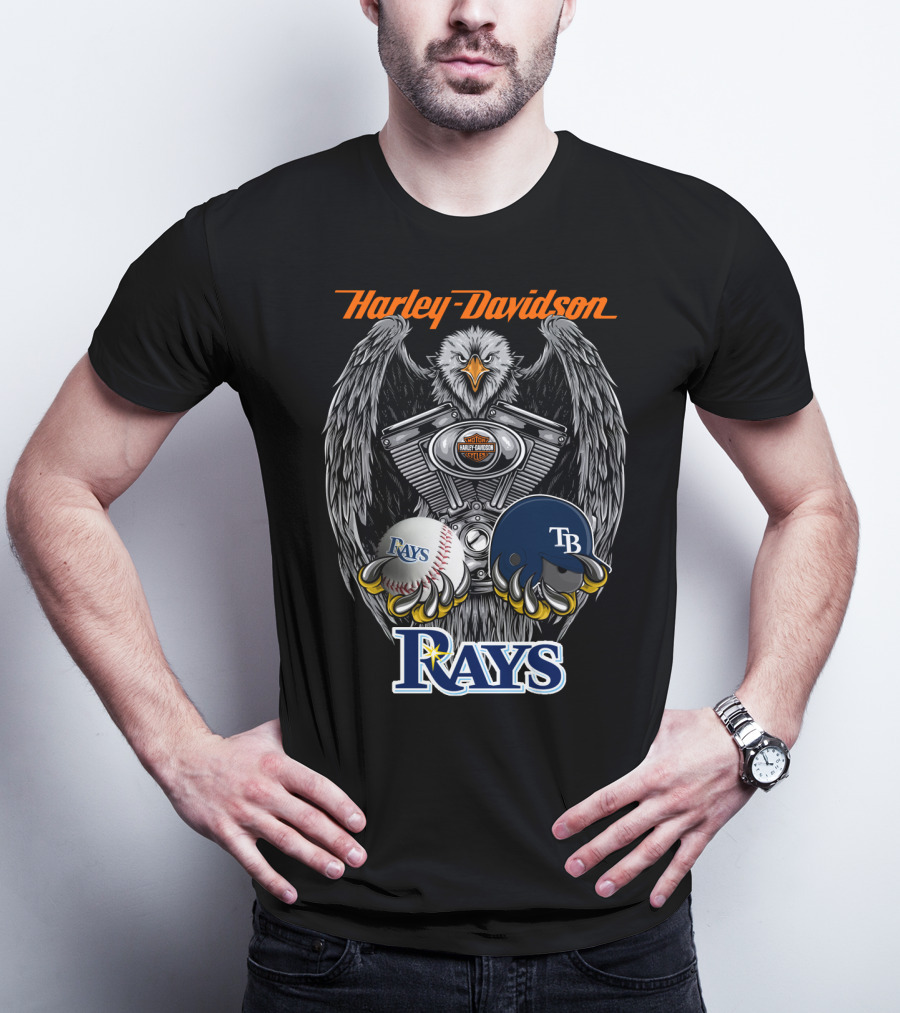 Harley Davidson Eagle Tampa Bay Rays Mlb Collaboration T-Shirt