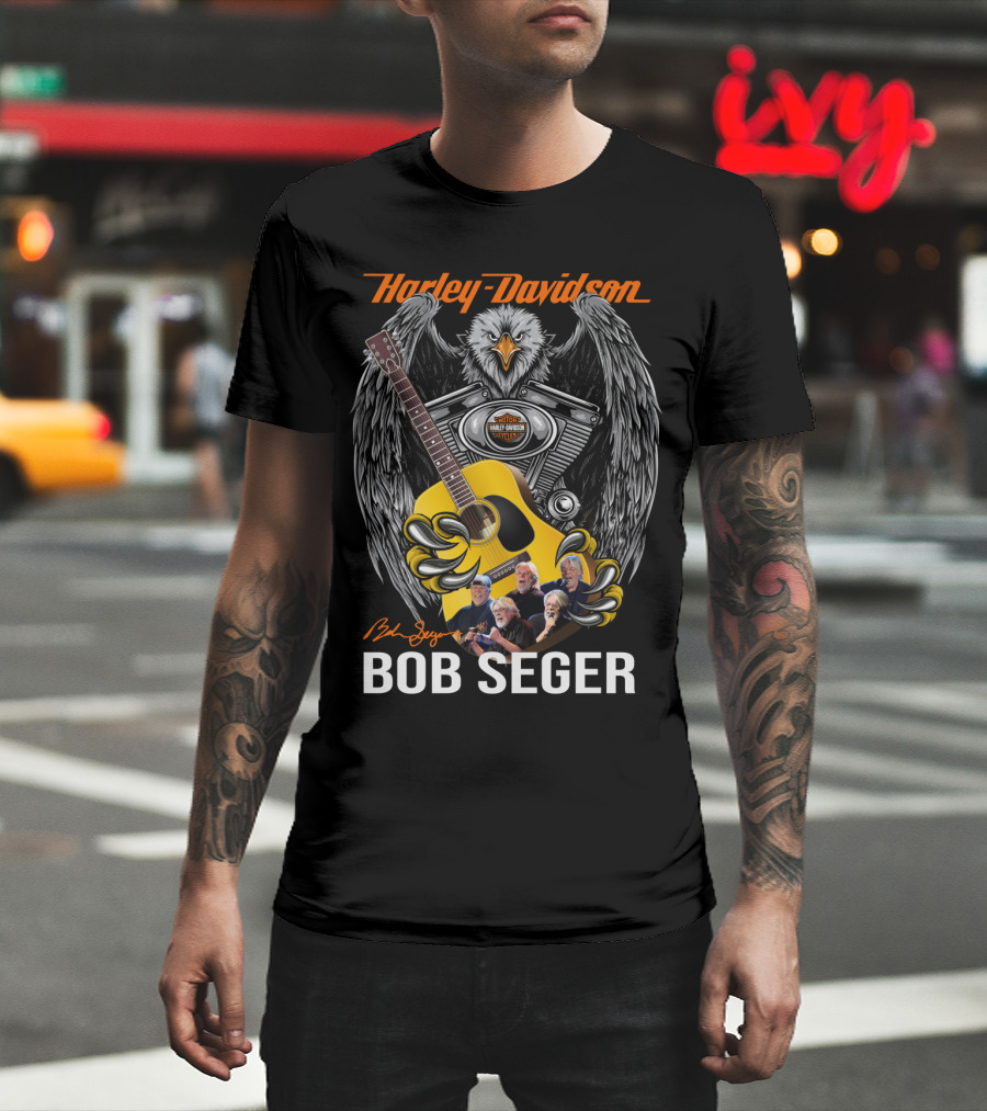 Harley Davidson Eagle Guitar Bob Seger Signature T-Shirt