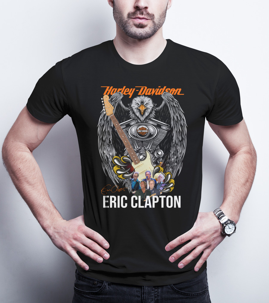 Harley Davidson Eagle With Guitar Eric Clapton T-Shirt