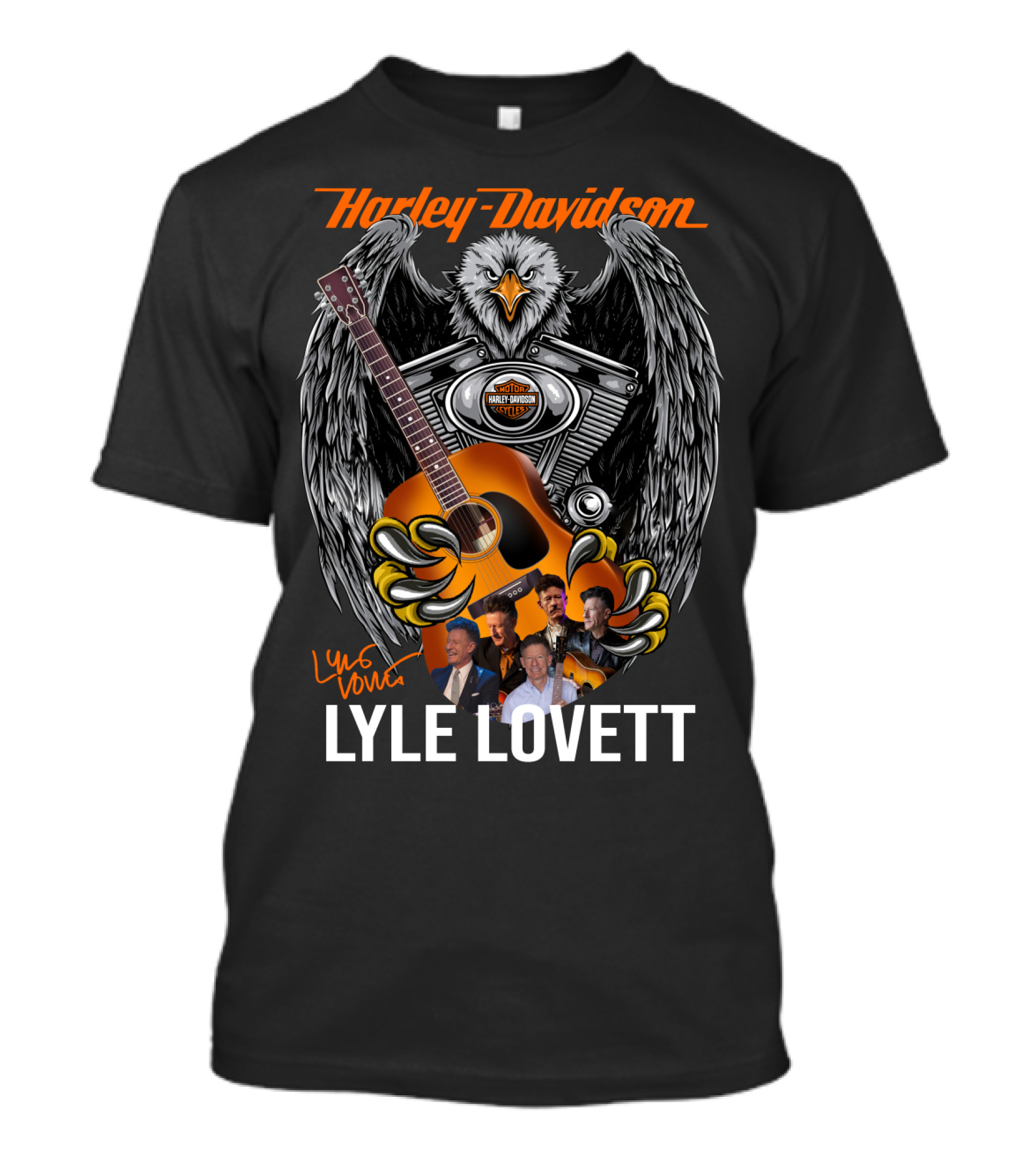 Harley Davidson Lyle Lovett Eagle Guitar T-Shirt