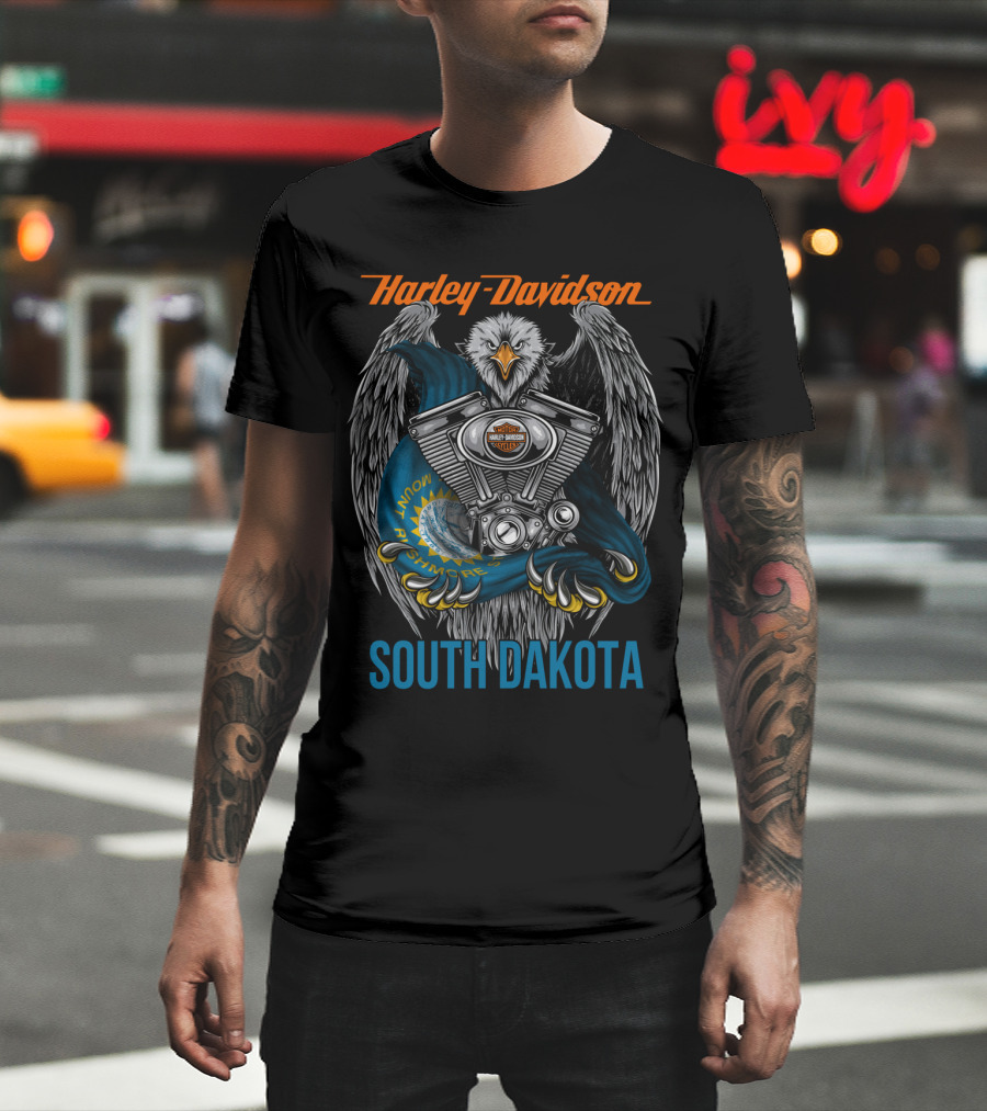 Harley Davidson Eagle Engine South Dakota Know Your Rights T-Shirt