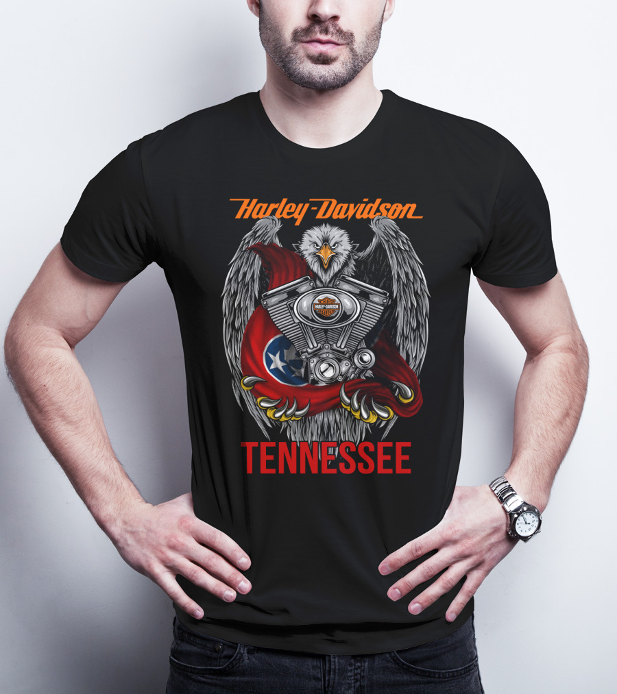 Harley Davidson Tennessee Eagle Engine Flag T-Shirt