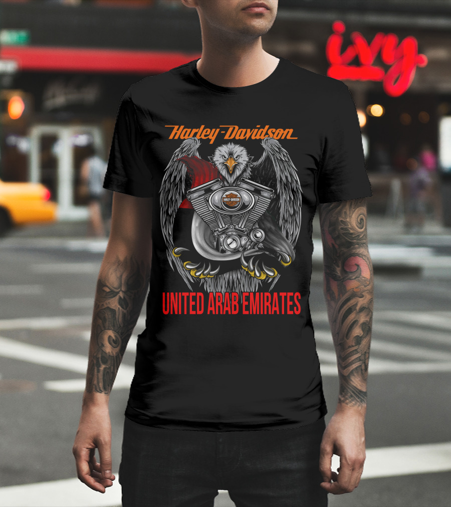 Harley Davidson Eagle Engine United Arab Emirates T-Shirt