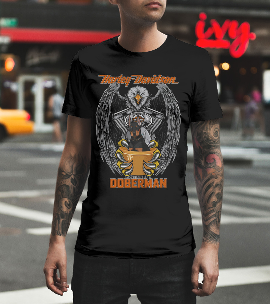 Harley Davidson Doberman Eagle Engine T-Shirt