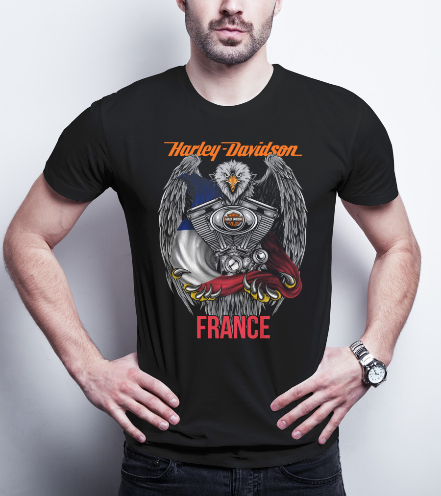 Harley Davidson France Eagle Engine T-Shirt