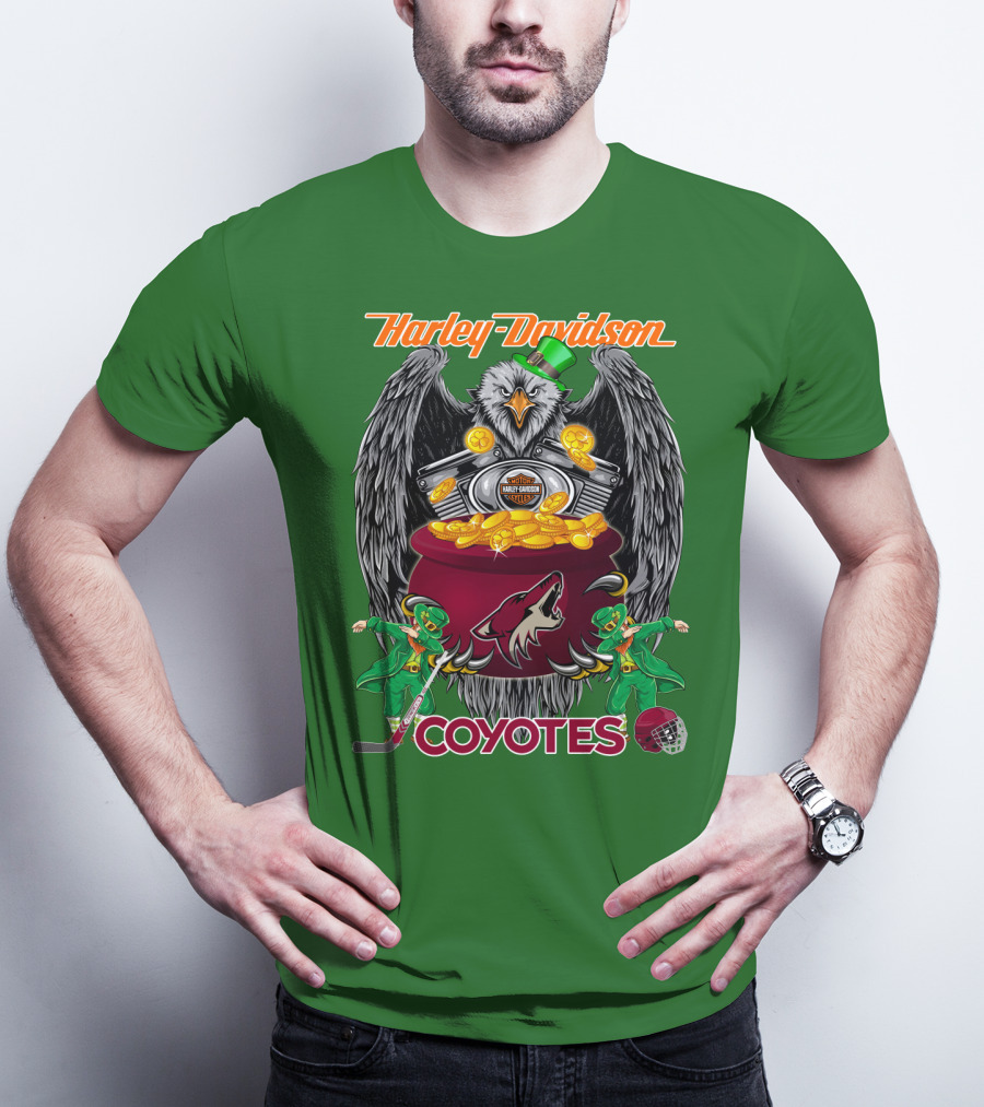Harley Davidson Coyotes Nhl Arizona St. Patrick's Day T-Shirt