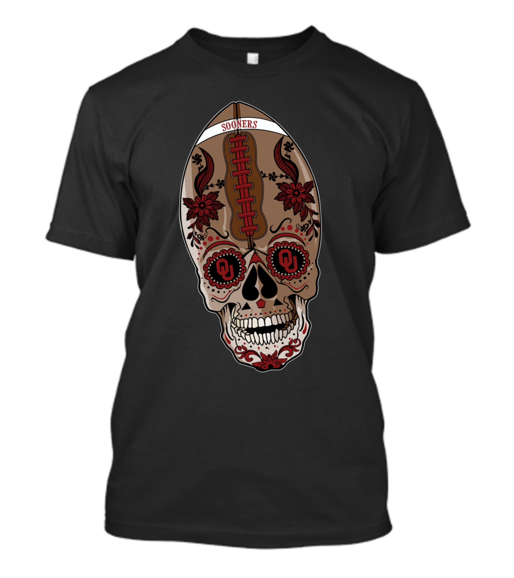 Sooners Ou Skull Football T-Shirt
