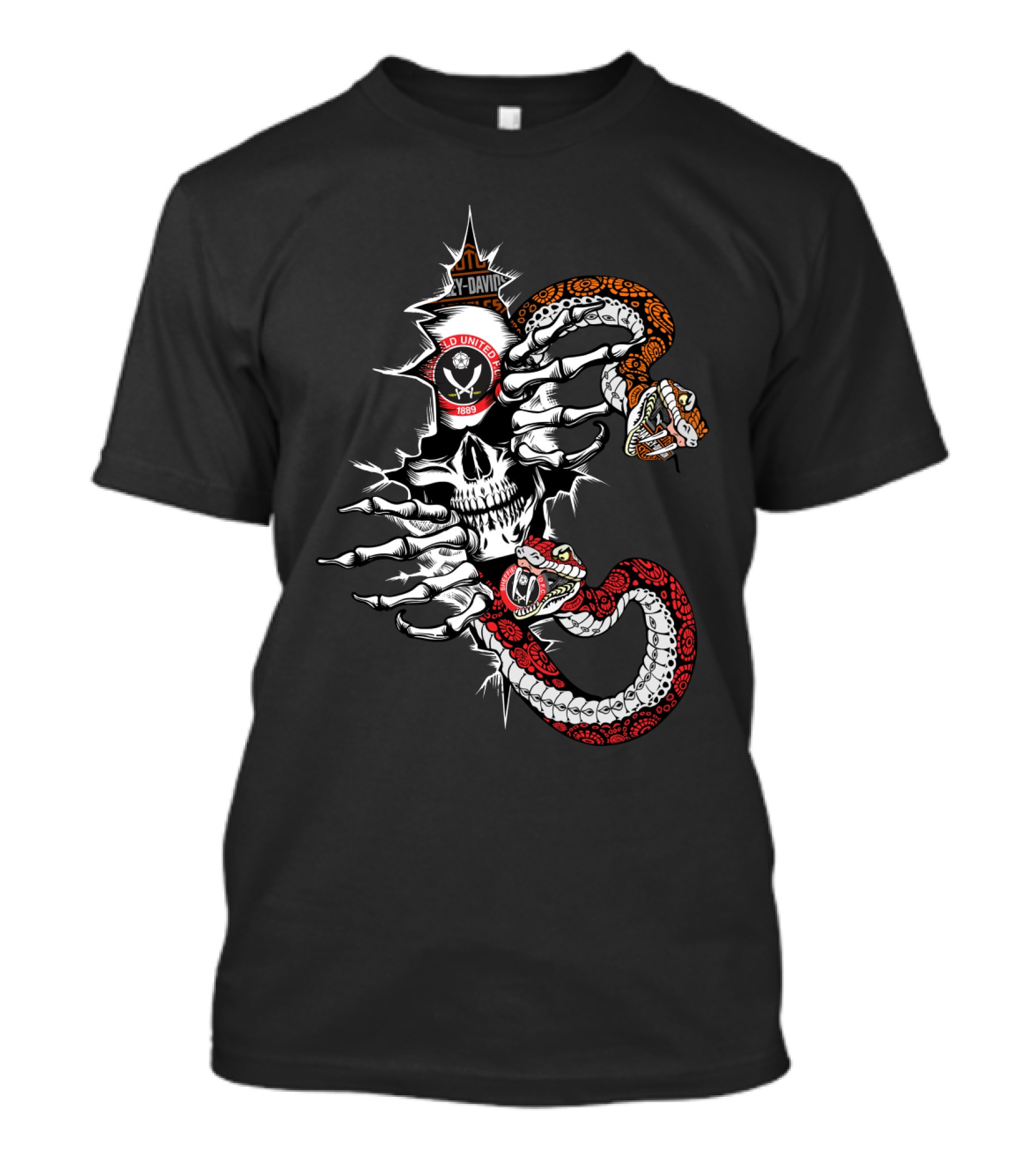 Harley Davidson J&D United Mc 1956 Skull And Serpents T-Shirt