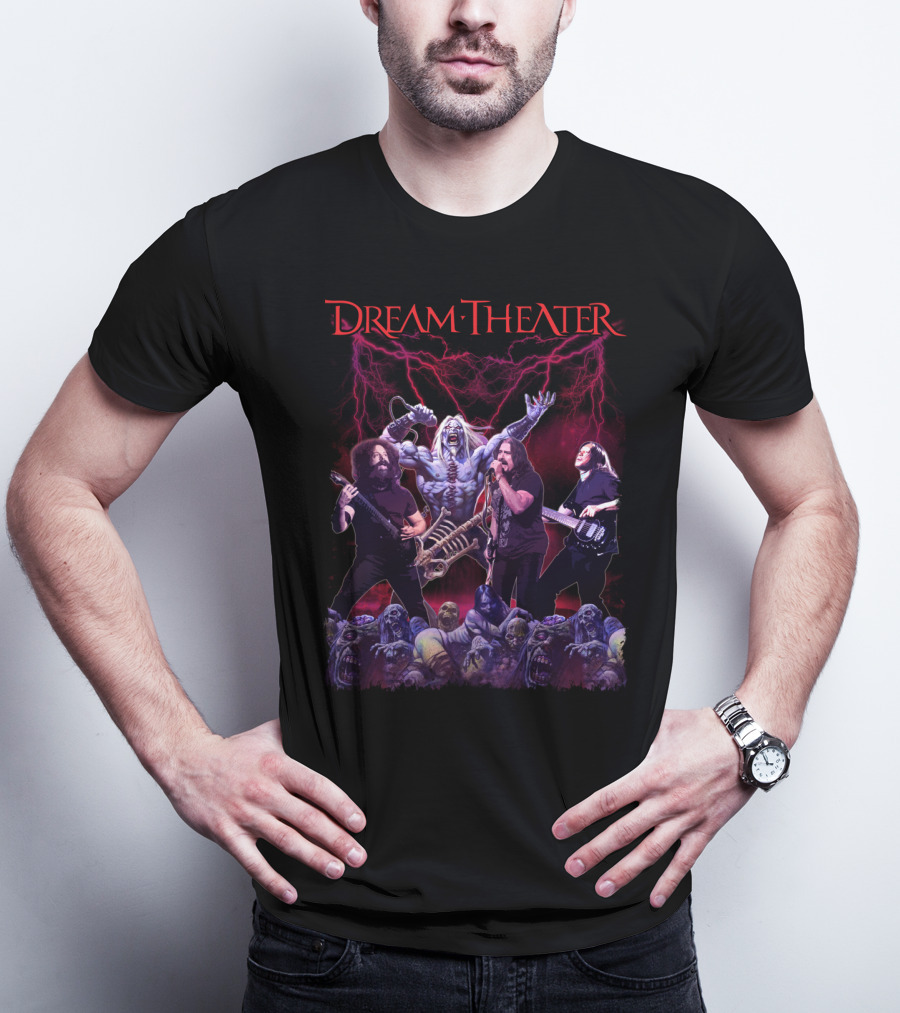 Dream Theater Zombie Concert Fantasy With Electric Lightning Effects T-Shirt