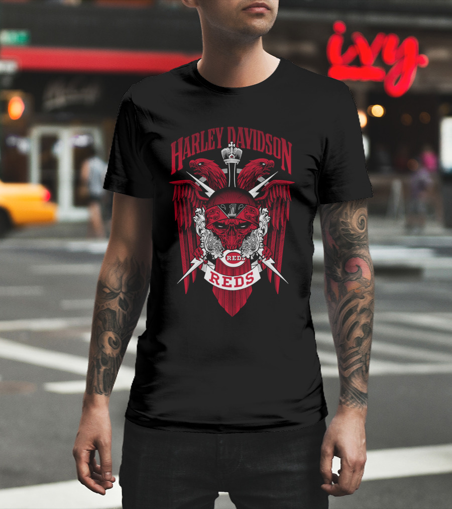 Harley Davidson Reds Mlb Cincinnati Reds T-Shirt