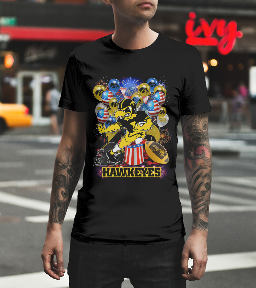 Ncaa Iowa Hawkeyes Football Celebration Balloons Fireworks T-Shirt