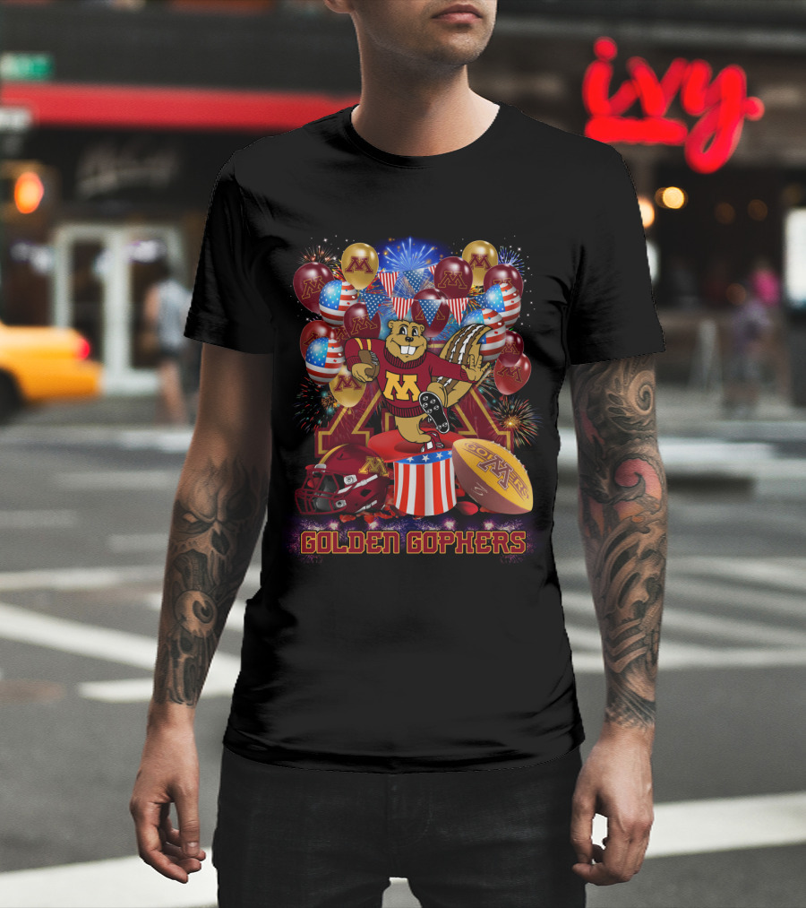Ncaa2 Minnesota Golden Gophers Fireworks Celebration Mascot T-Shirt