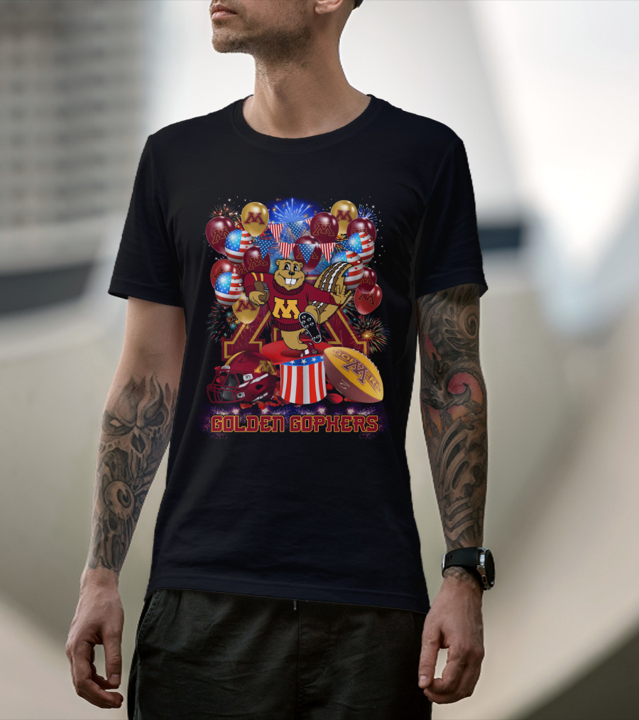 Ncaa2 Minnesota Golden Gophers Fireworks Celebration Mascot T-Shirt