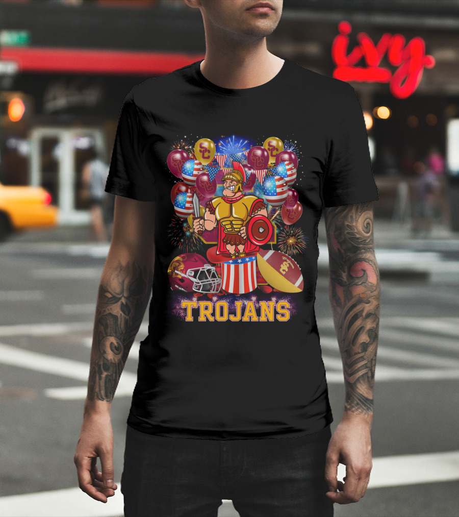Ncaa2 Usc Trojans Football Fireworks Celebration T-Shirt