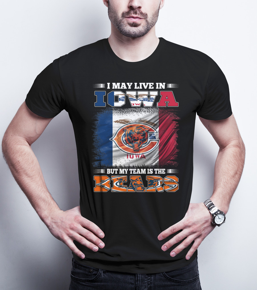 Iowa Flag Background Bears Team Pride T-Shirt