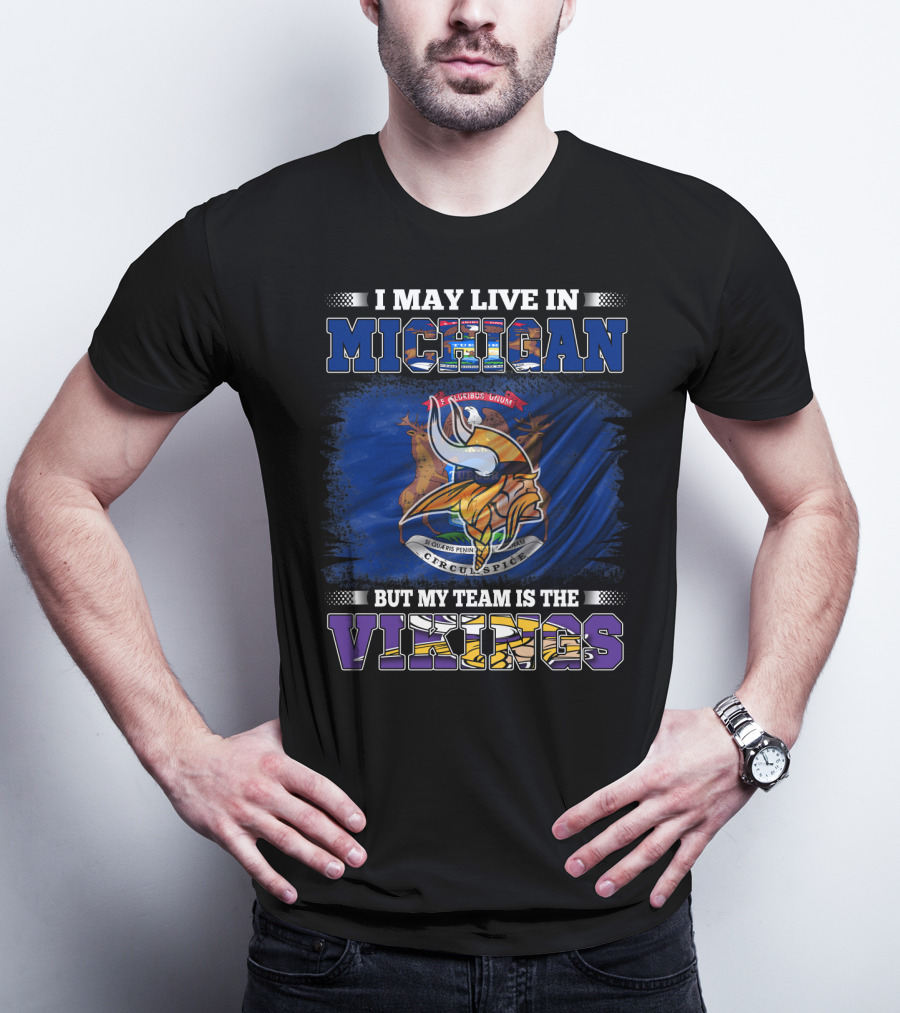 Michigan Residents Supporting Vikings Team With Prideful Symbolism T-Shirt