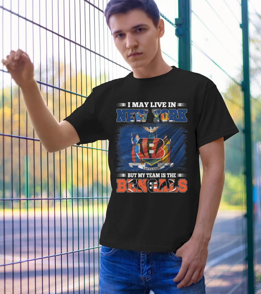 New York Loyalty With Bengals Team Allegiance Flag T-Shirt