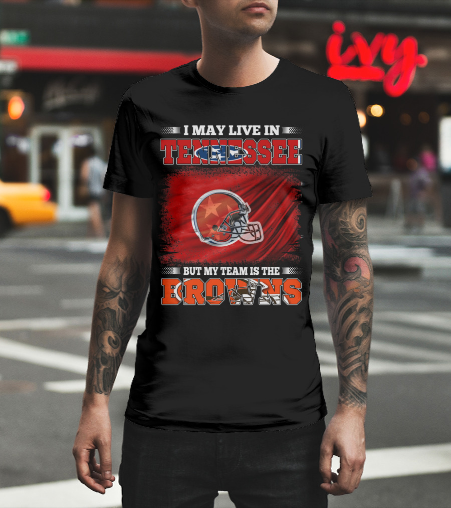 Tennessee Fan Loyalty Browns Football Team Helmet T-Shirt