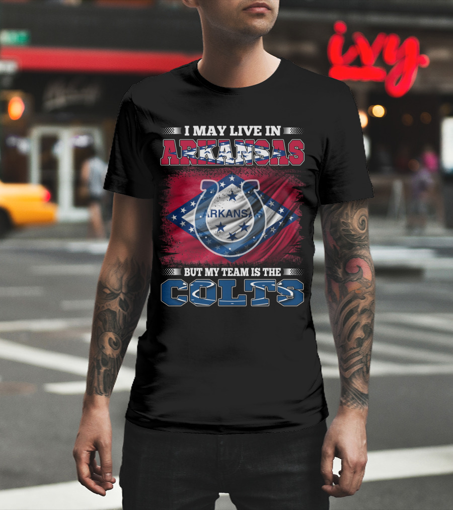 Arkansas State Flag Pride With Colts Team Allegiance T-Shirt