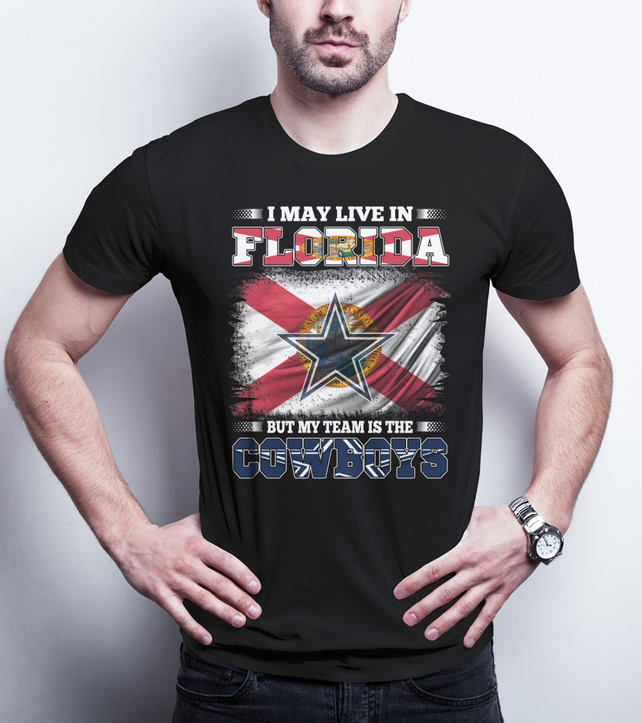 Florida Pride With Cowboys Fan Loyalty Flag T-Shirt