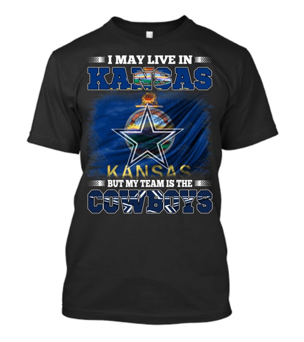 Kansas Life Cowboys Team Pride Star Kansas Flag T-Shirt