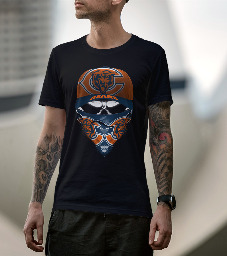 Chicago Bears Orange Logo Hat And Bandana Fan Gear T-Shirt