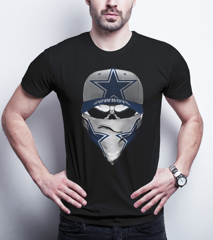 Cowboys Star Masked Cap Design With Dallas Cowboys Star T-Shirt