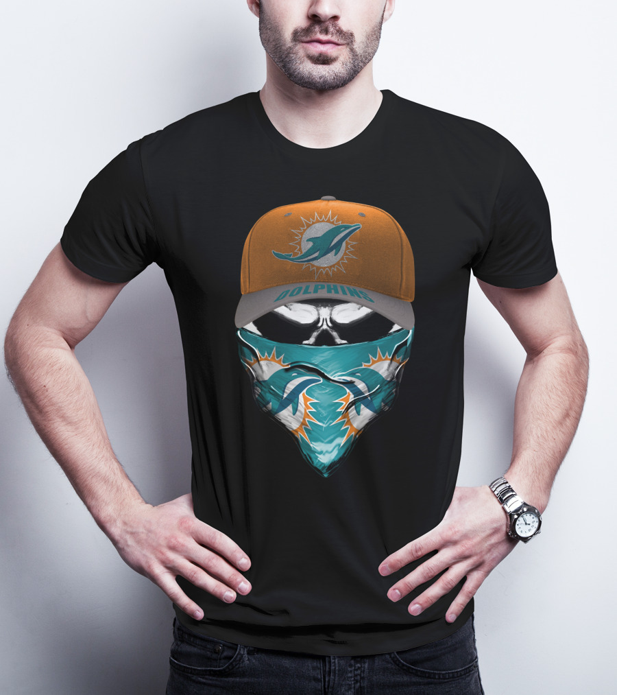 Miami Dolphins Logo Cap And Bandana Set T-Shirt