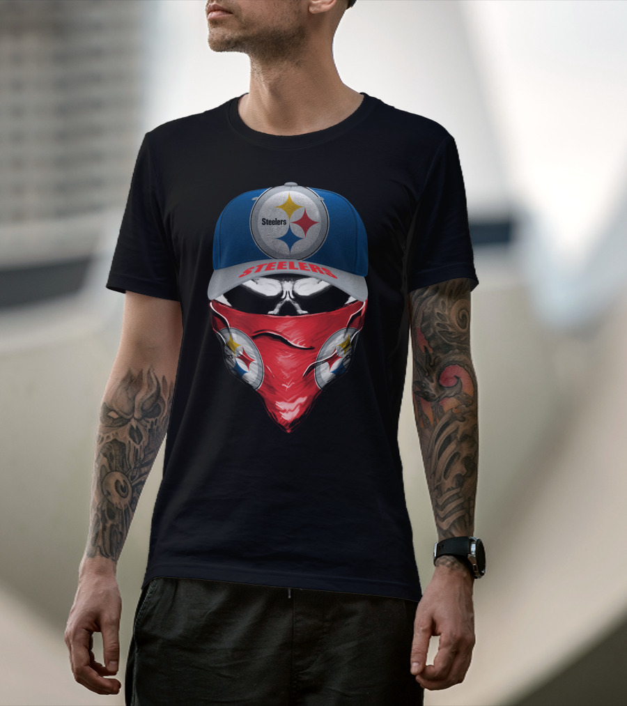 Pittsburgh Steelers Hat And Bandana T-Shirt