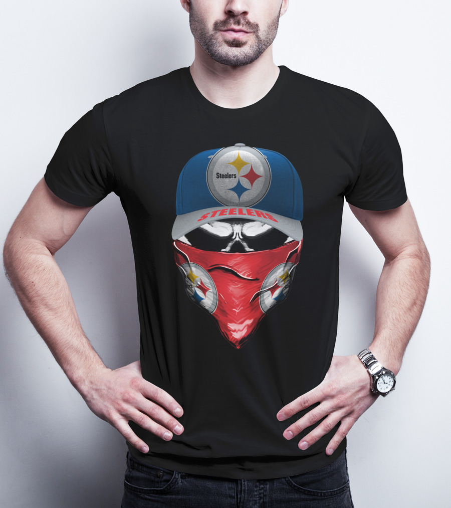 Pittsburgh Steelers Hat And Bandana T-Shirt