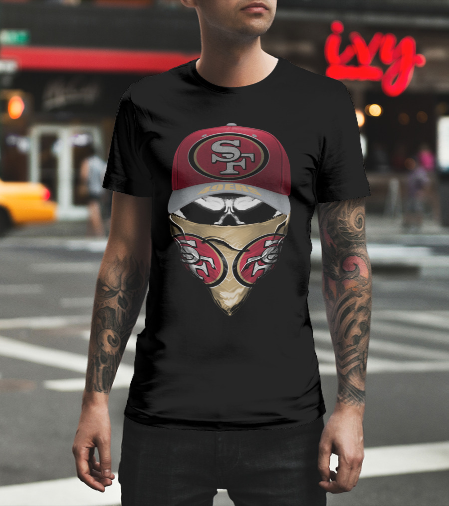 San Francisco 49ers Sf Logo Hat And Mask Combo T-Shirt