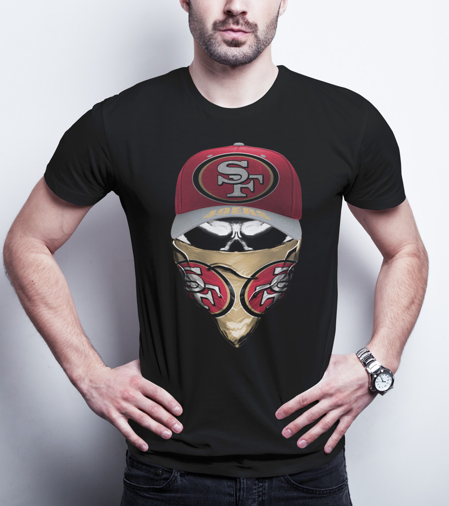San Francisco 49ers Sf Logo Hat And Mask Combo T-Shirt