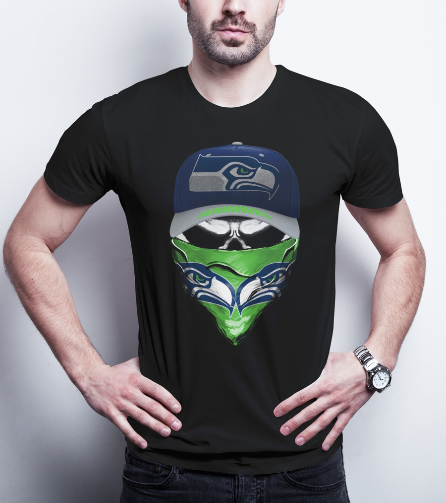 Seattle Seahawks Cap And Mask T-Shirt